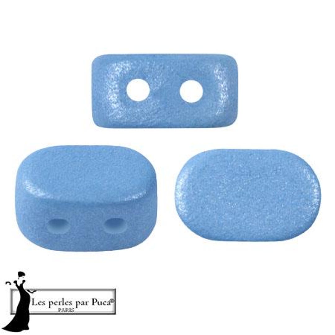 Vogue Matte Celestial Blue Lipsi Par Puca® Beads, 2 Holes, 7x4mm, Czech ...