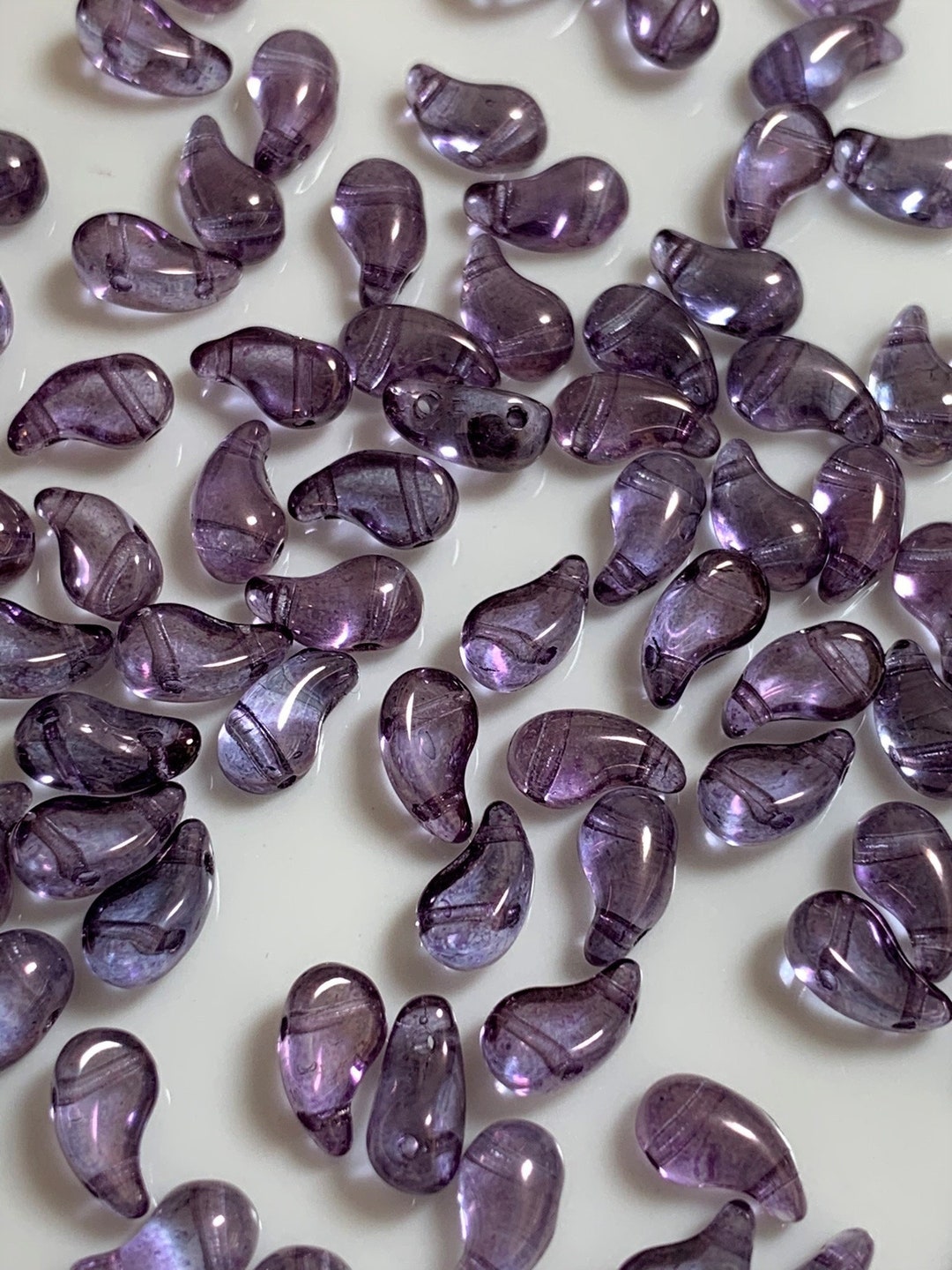 30 Pcs Zoliduo Bead Left, Crystal Lila Vega Luster, Amethyst, 2 Hole ...