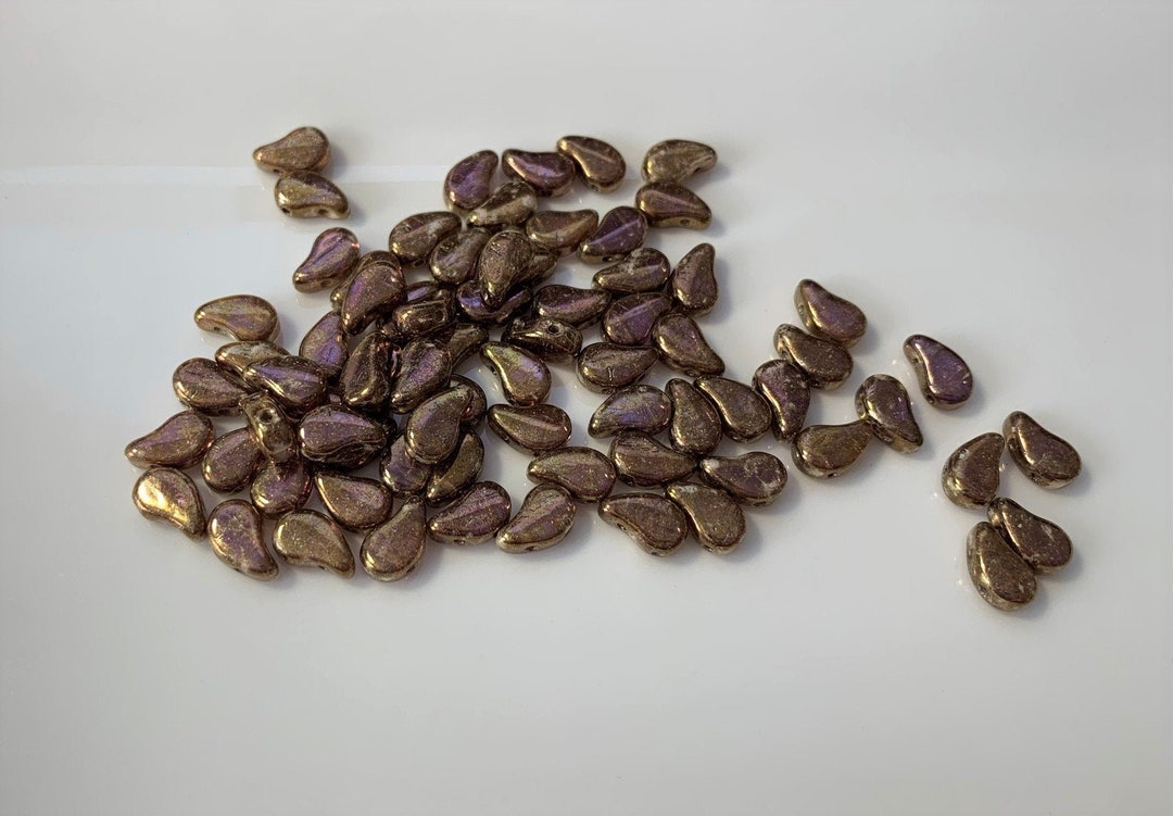 30 Pcs Paisley Duo Beads Crystal Gleam Blue Glaze 2-hole - Etsy