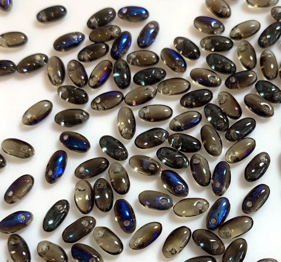 100 Pcs Rizo Beads, Black Diamond Azuro, 2.5x6mm, 1 Hole Seed Beads ...