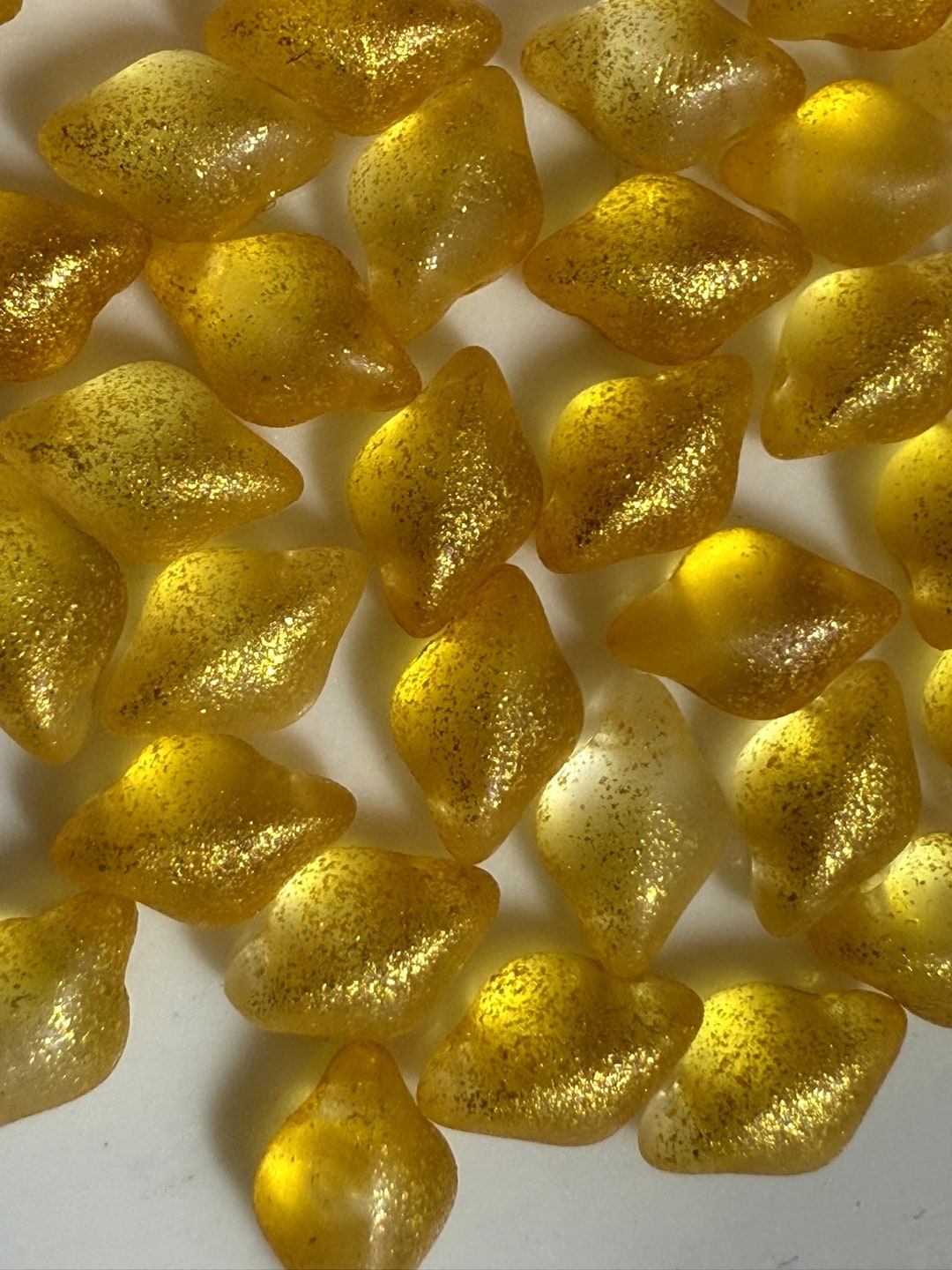 NEW! 30 Pcs Frozen Matte Orange Gemduo Beads, 2 Hole, Diamond Shaped ...