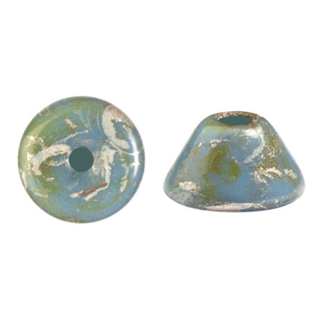 Konos Par Puca® Beads, Frost Jade New Picasso, Green, 100 Pcs , 1-hole ...