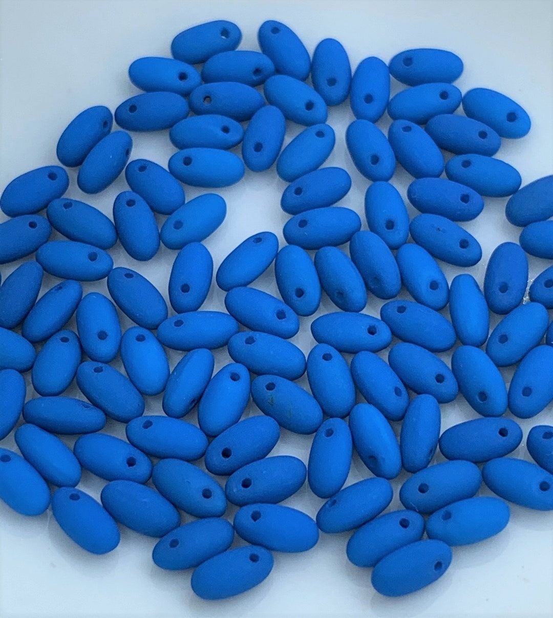 100 Pcs Rizo Beads, Neon Smurfs Blue, 2.5x6mm, 1 Hole Seed Beads, Czech ...