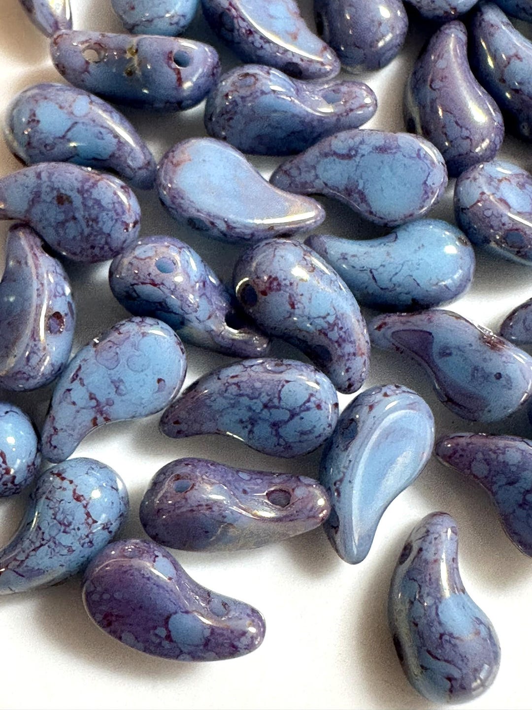 30 Pcs Turquoise Terracotta Red Zoliduo Bead, 2 Hole Glass Bead, 5x8mm ...
