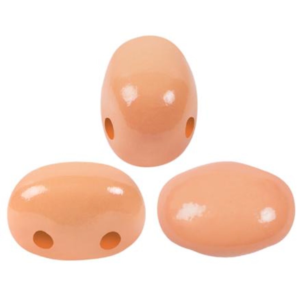 La Divine Peach Samos Par Puca® Beads, 2-hole, 5x7mm, Czech Pressed ...
