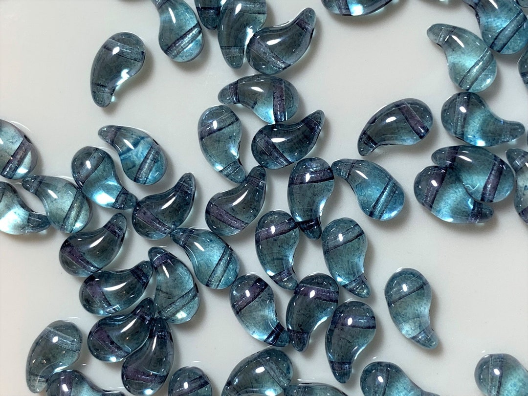 30 Pcs Zoliduo Bead Right, Crystal Baby Blue Luster, 2 Hole Glass Bead ...