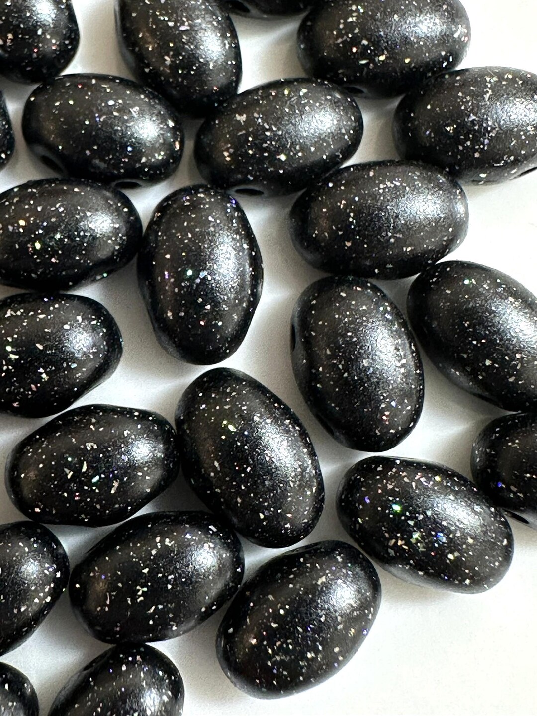 Constellation Black Samos Par Puca® Beads, 2-hole, 5x7mm, Czech Pressed ...