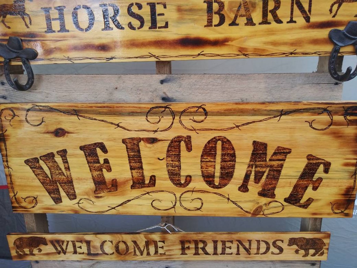 Large Custom Woodburn Signs - Etsy