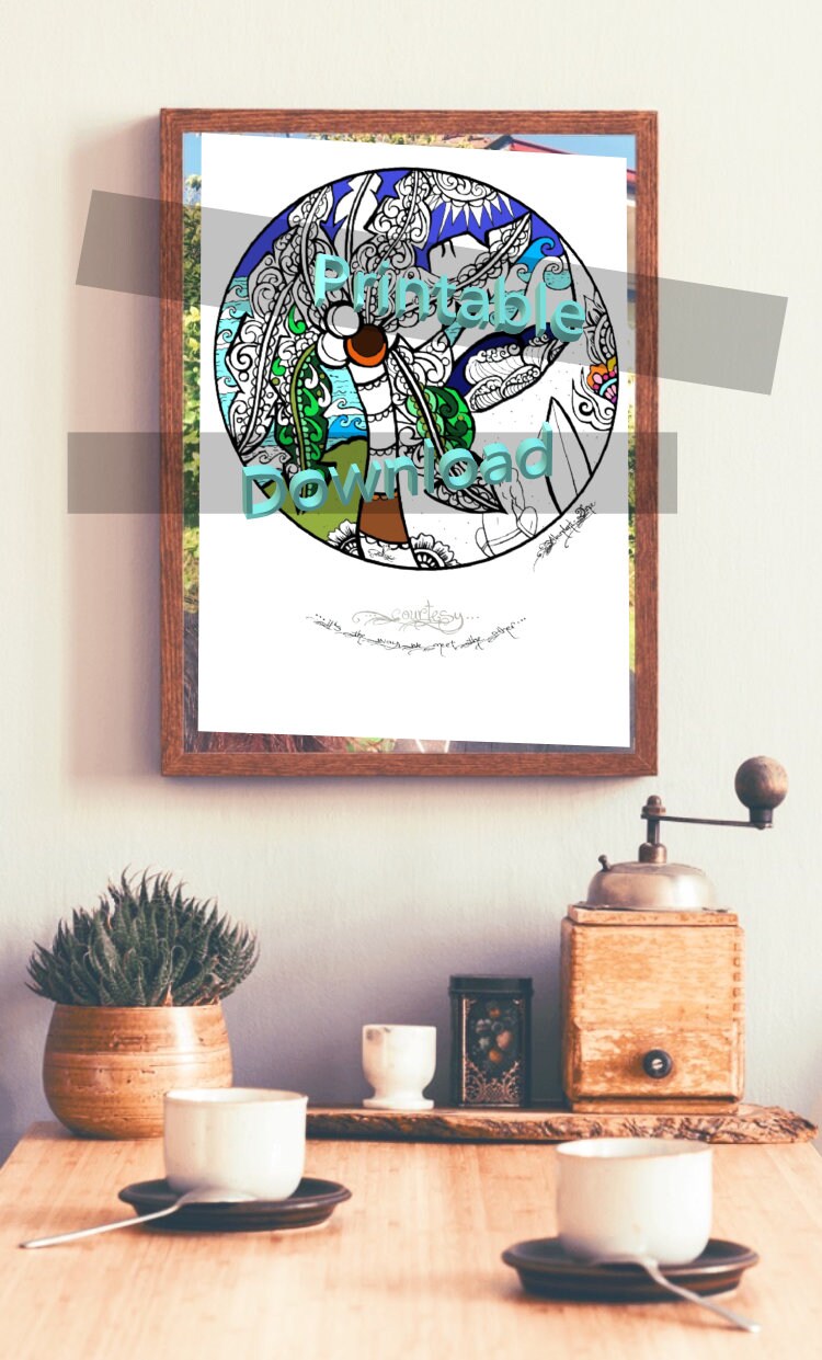 Courtesy, Colouring, Colour Page, Digital, Digital Art, Digital Print ...