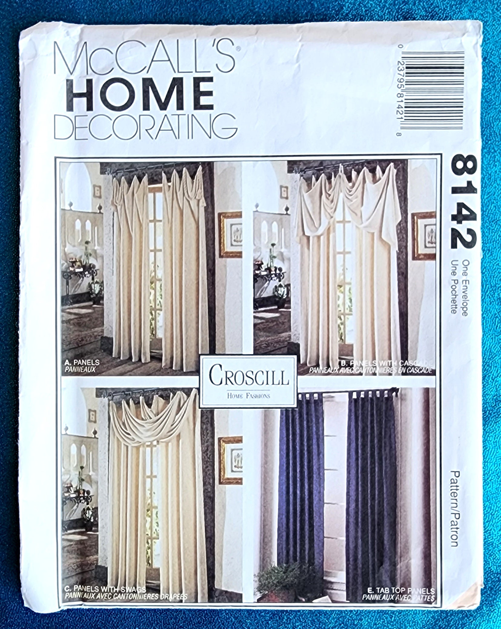 Croscill Home Fashion Window Treatments Sewing Pattern Mccall's 8142 ...