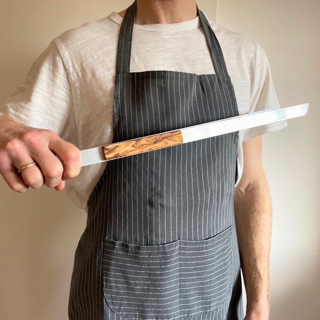 Olive Wood & Steel Grill Tongs, Big Quality Salad Tongs, Heavy Unique ...