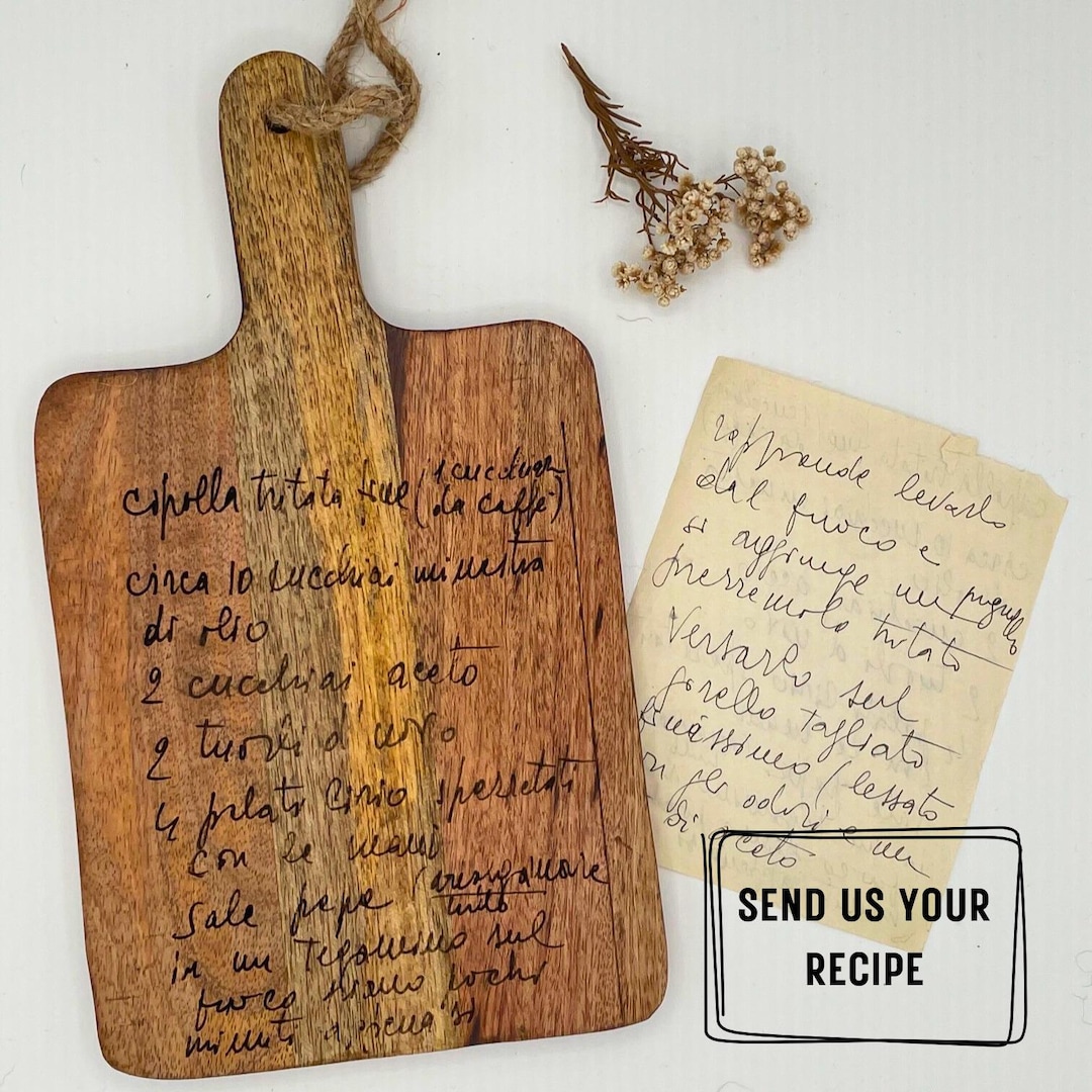 Handwritten Recipe Cutting Board, Engraved Recipe Home Decor, Grandma ...