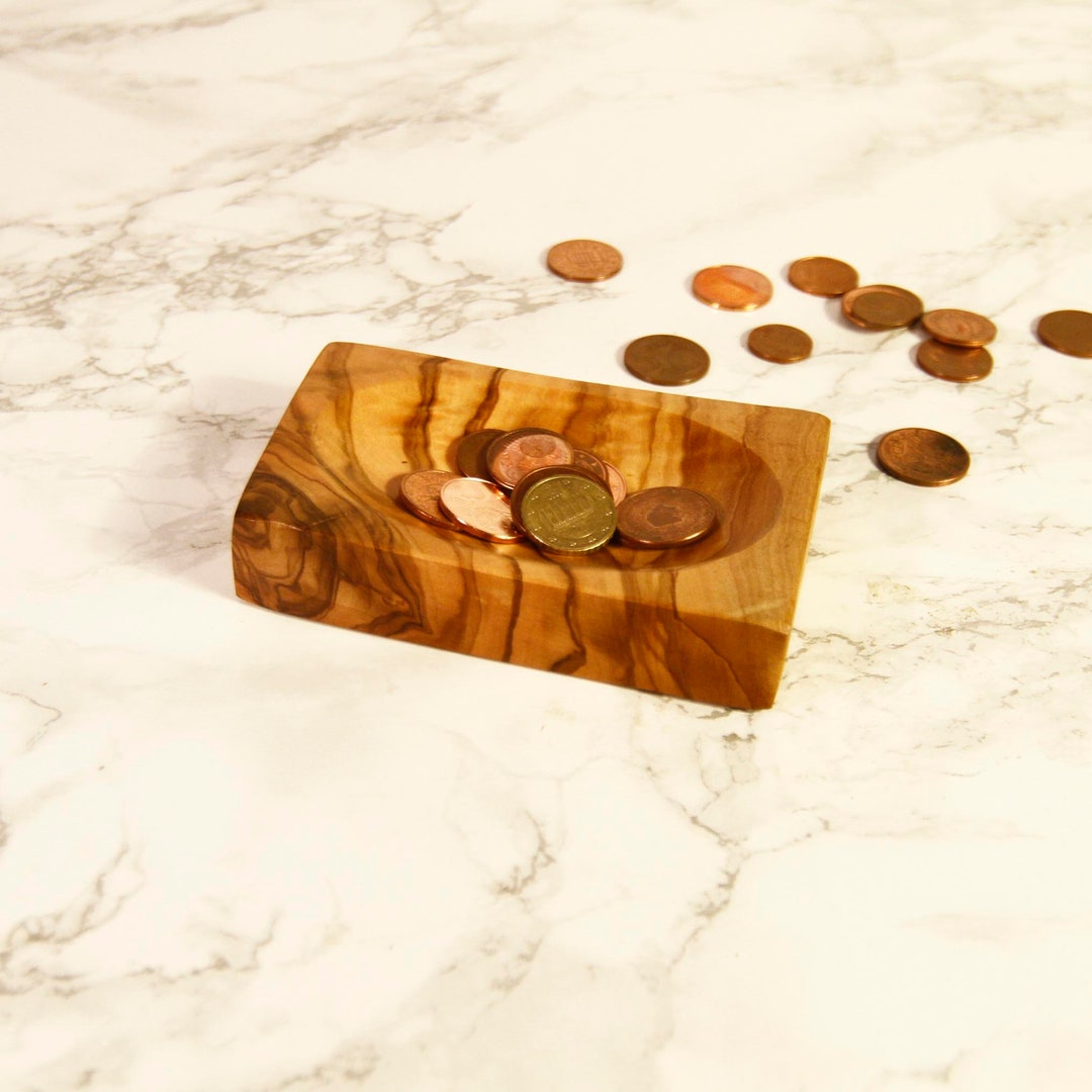 Small Olive Wood Plate, Wooden Ring Holder, Wood Coin Holder, Olive ...