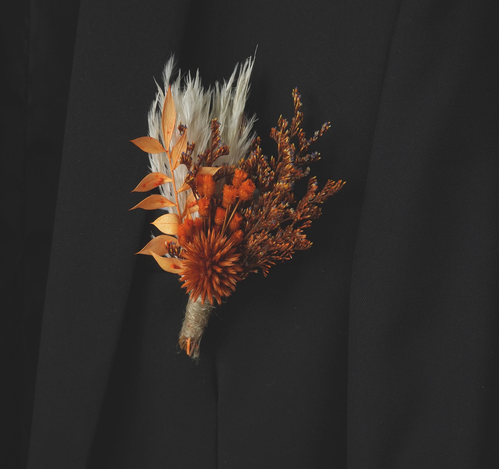Rust Orange/burnt Orange Dried Flowers Boutonnières - Etsy
