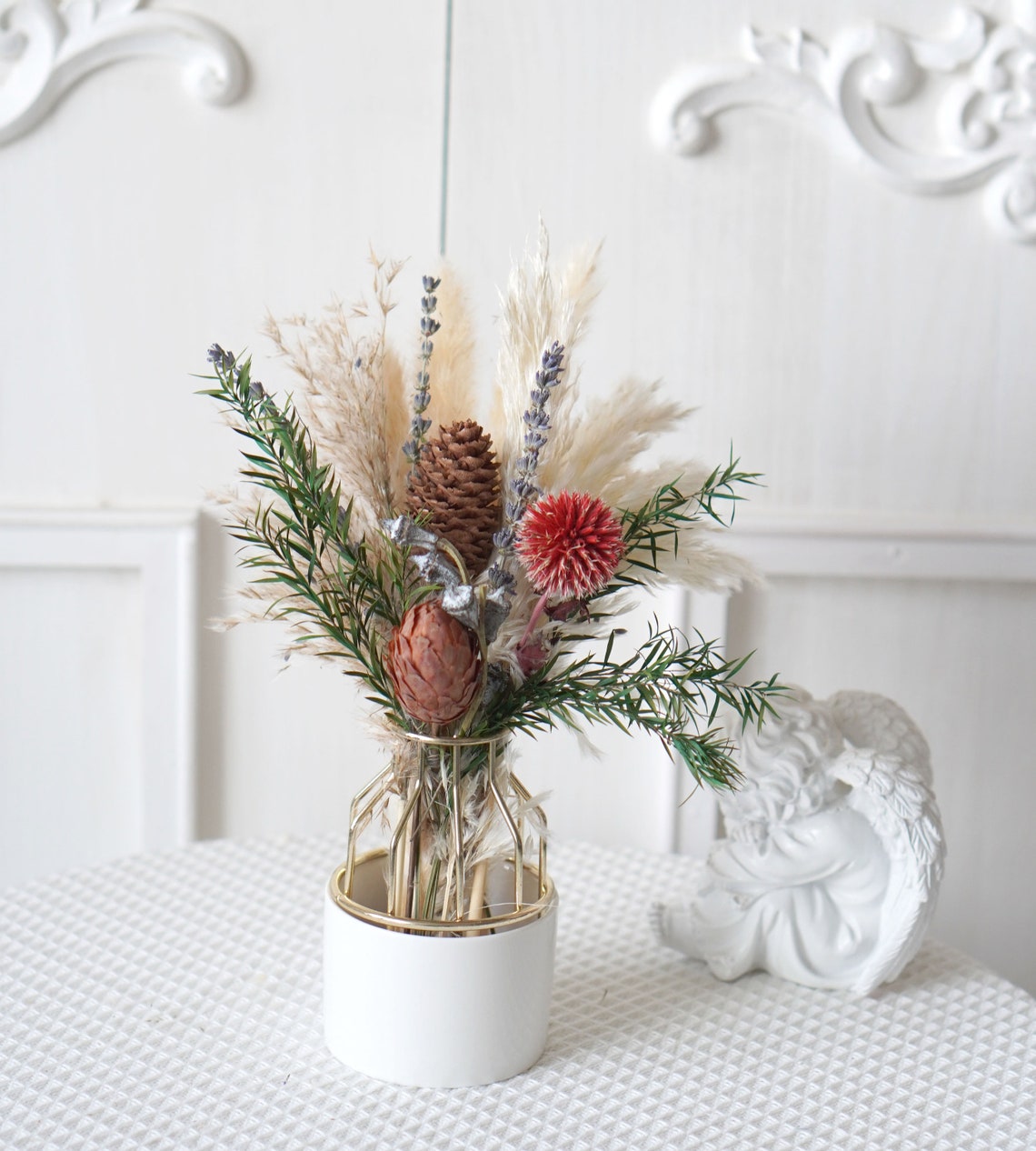 Dried Flower Bouquetnatural Home Decor Dried Flowerspampas | Etsy