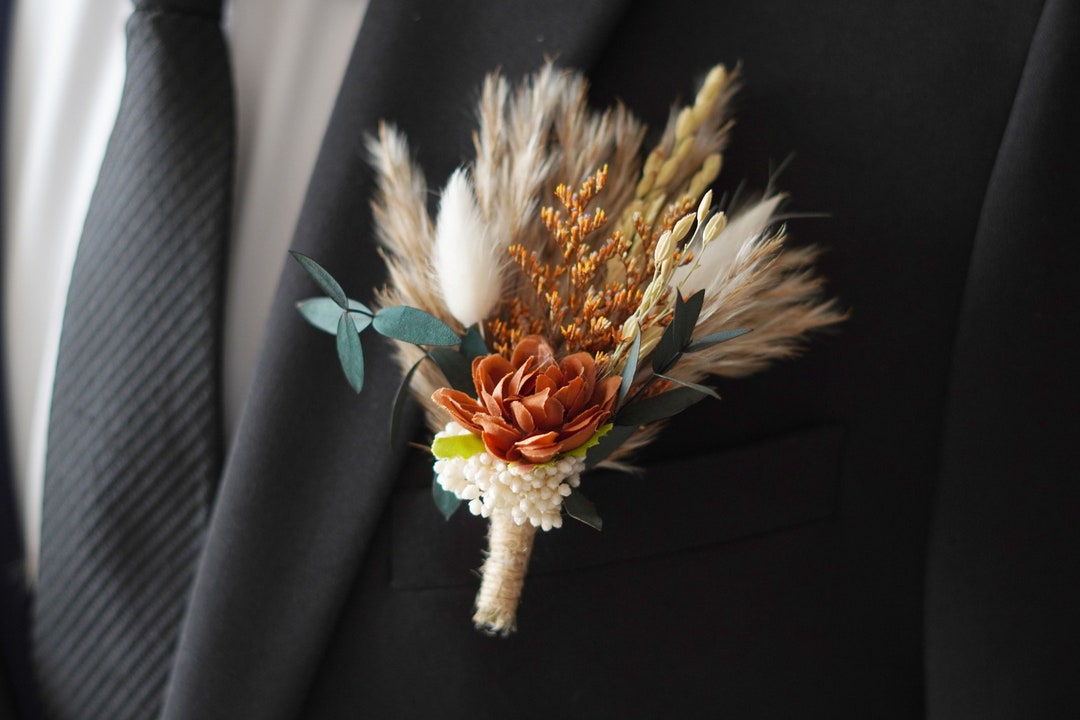Rust Orange/burnt Orange Dried Flowers Boutonnières Bunches/dried ...