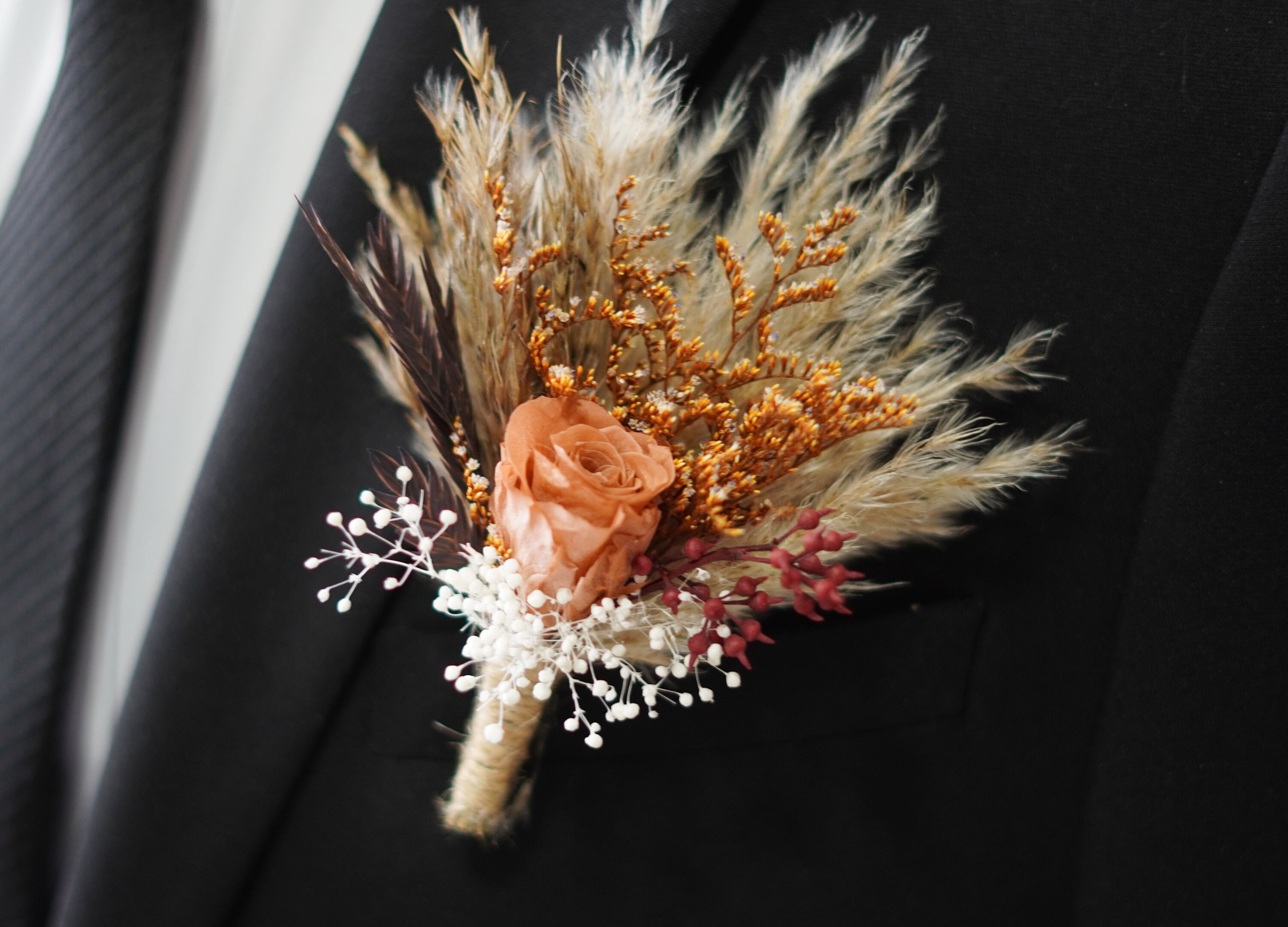 Rust Orange/burnt Orange Dried Flowers Boutonnières Bunches/dried ...