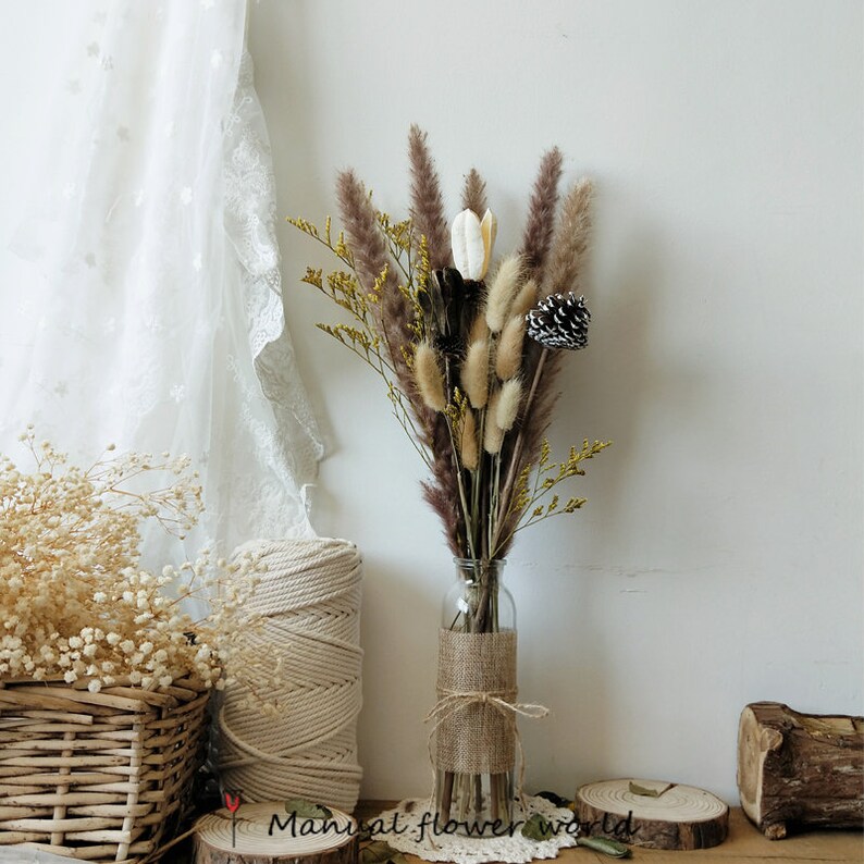 Dried Flower Bouquetnatural Home Decor Dried Flowers - Etsy