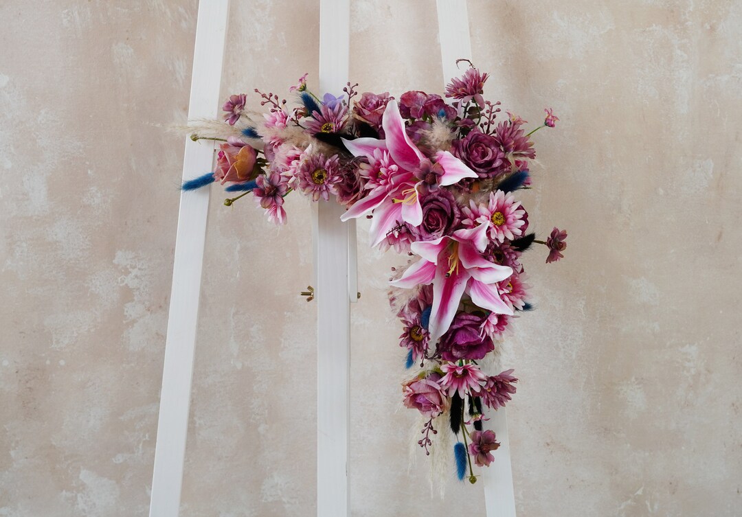 Violet Silk Flowers Square Arches Dried Flowers Wedding ,flower Swag ...