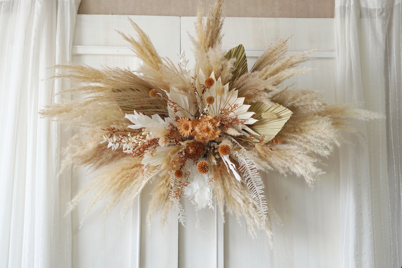 Rust Orange/dusty/burnt Orange Dried Flowers Wedding Arch,flower Swag ...