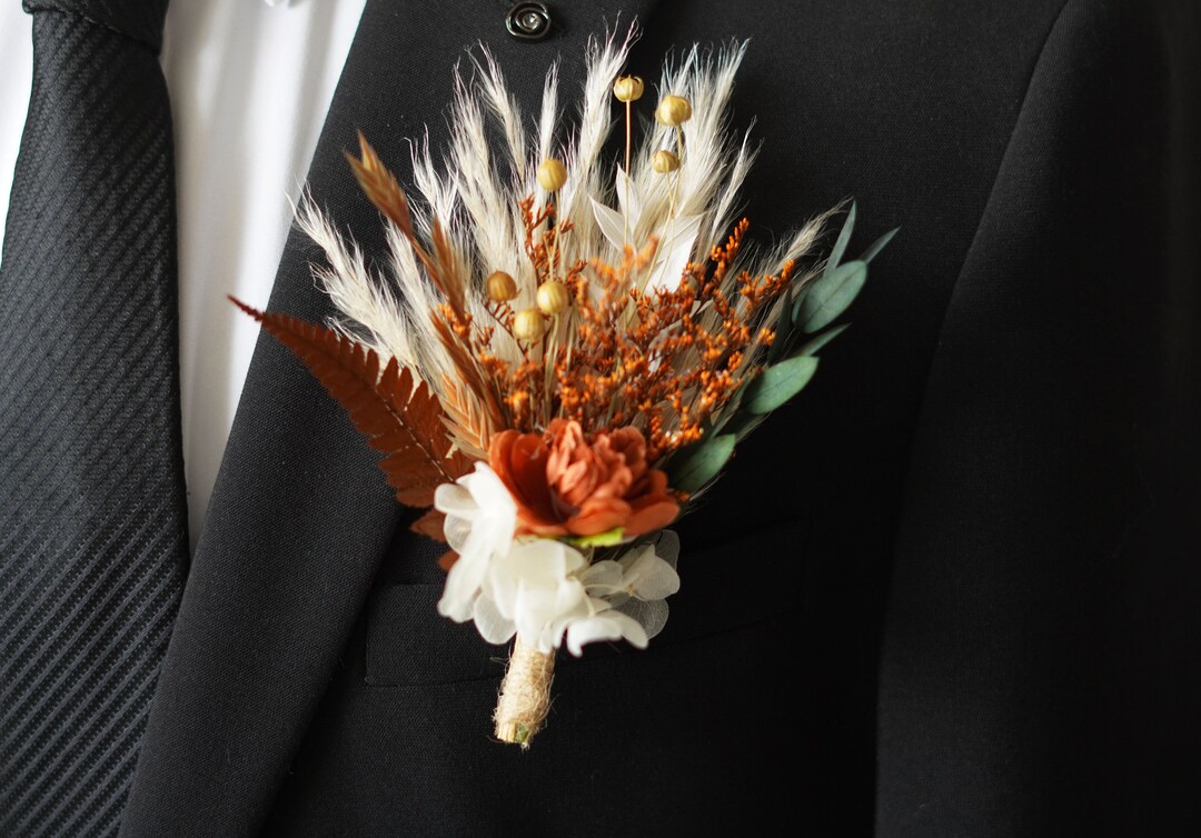 Rust Orange/burnt Orange Dried Flowers Boutonnières Bunches/dried ...