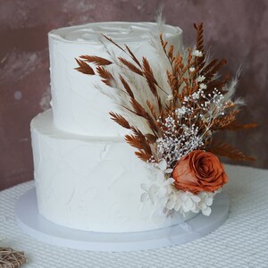 Rust Orange/burnt Orange Topper Dried Flowers Cake Topper - Cake Topper ...