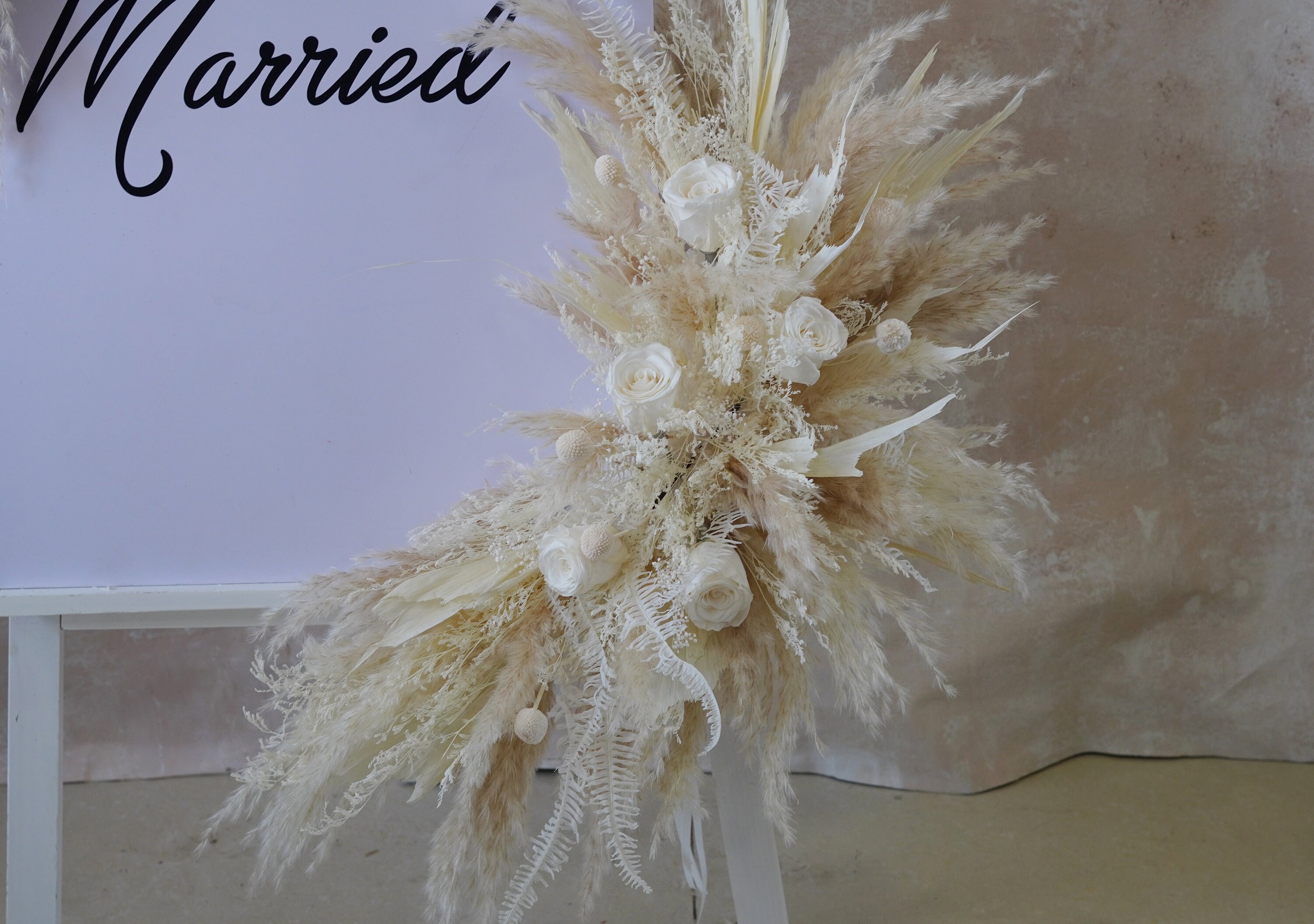Bohemian Dusty Preserved Flowers Dried Flowers Wedding Arch,flower Swag ...