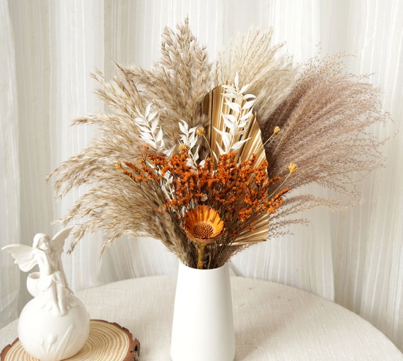 Rust Orange/burnt Orange Pampas Grass Bouquetdried Flowers - Etsy