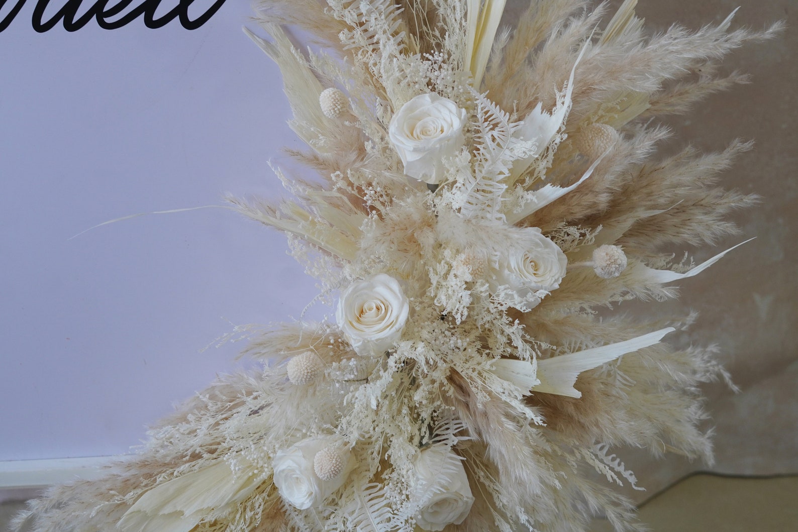 Bohemian Dusty Preserved Flowers Dried Flowers Wedding Arch,flower Swag ...