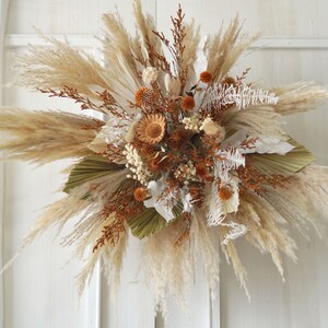 Rust Orange/dusty/burnt Orange Dried Flowers Wedding Arch,flower Swag ...