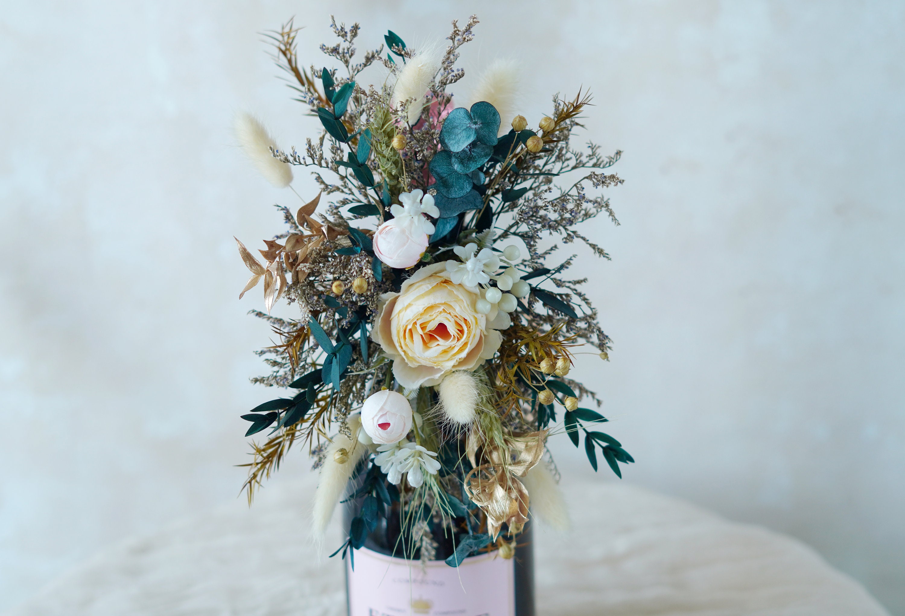 Flower Arrangement for Wine Bottle,bottle Bouquet,wine Bottle Bouquet ...