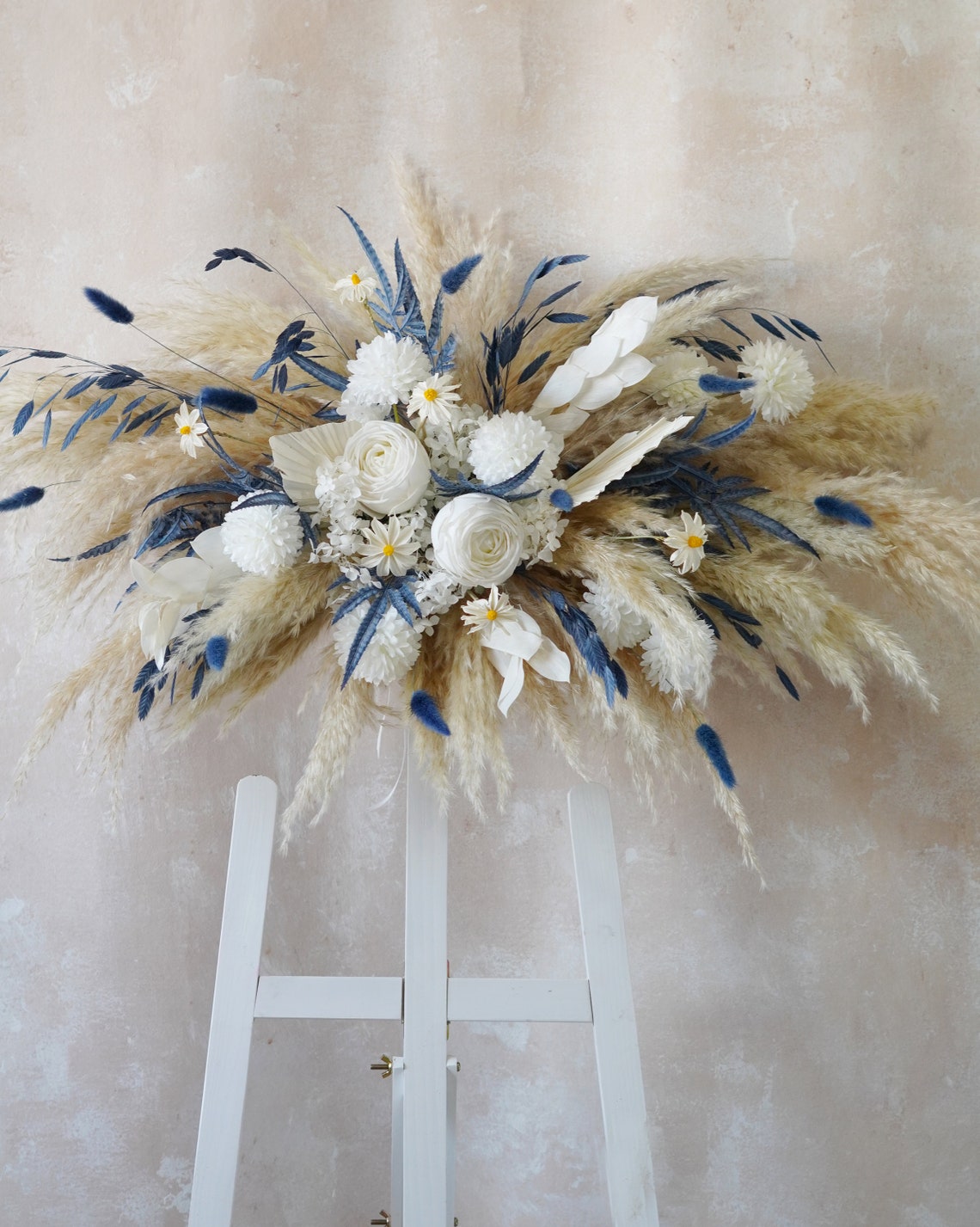 Bohemian Navy Blue Preserved Flower Dried Flowers Wedding Arch,flower ...