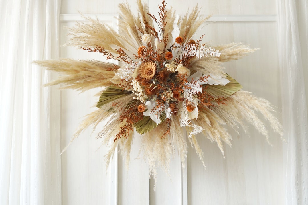 Rust Orange/dusty/burnt Orange Dried Flowers Wedding Arch,flower Swag ...