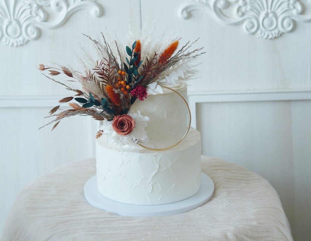 Preserved Flowers Cake Topper Dried Flowers Cake Topper - Cake Topper ...