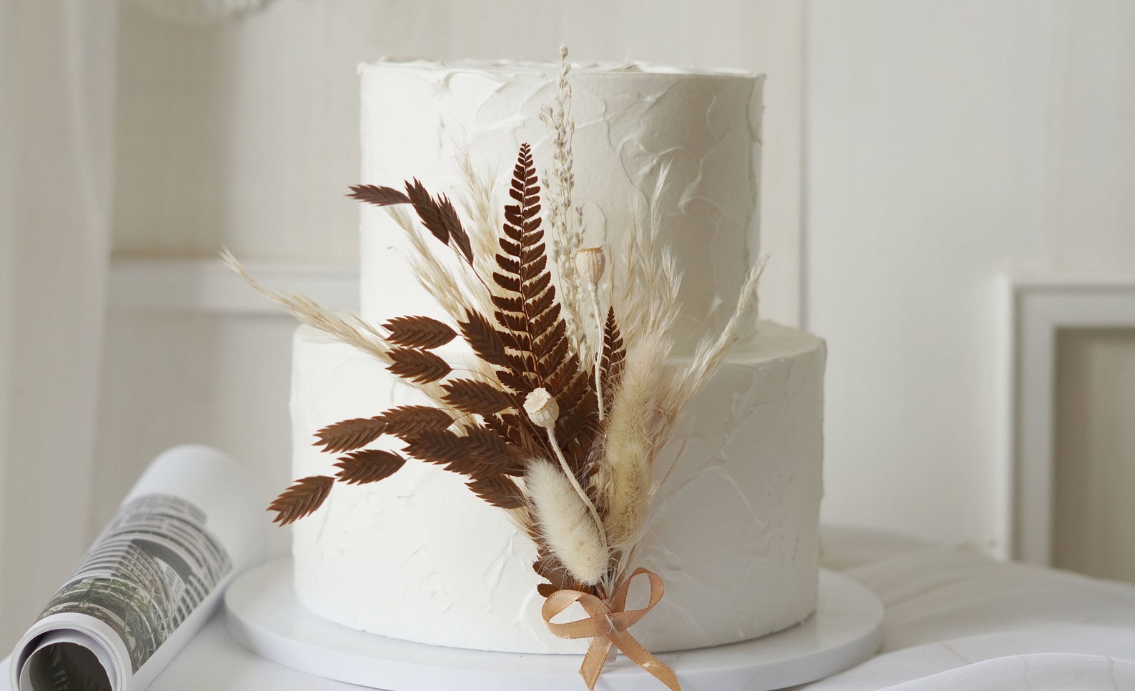 Rust Orange/burnt Orange Topper Dried Flowers Cake Topper - Etsy