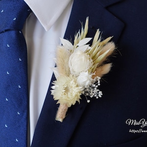 Bohemian Straw Flowers Wedding Boutonniere,groomsmen Pin,bridegroom ...