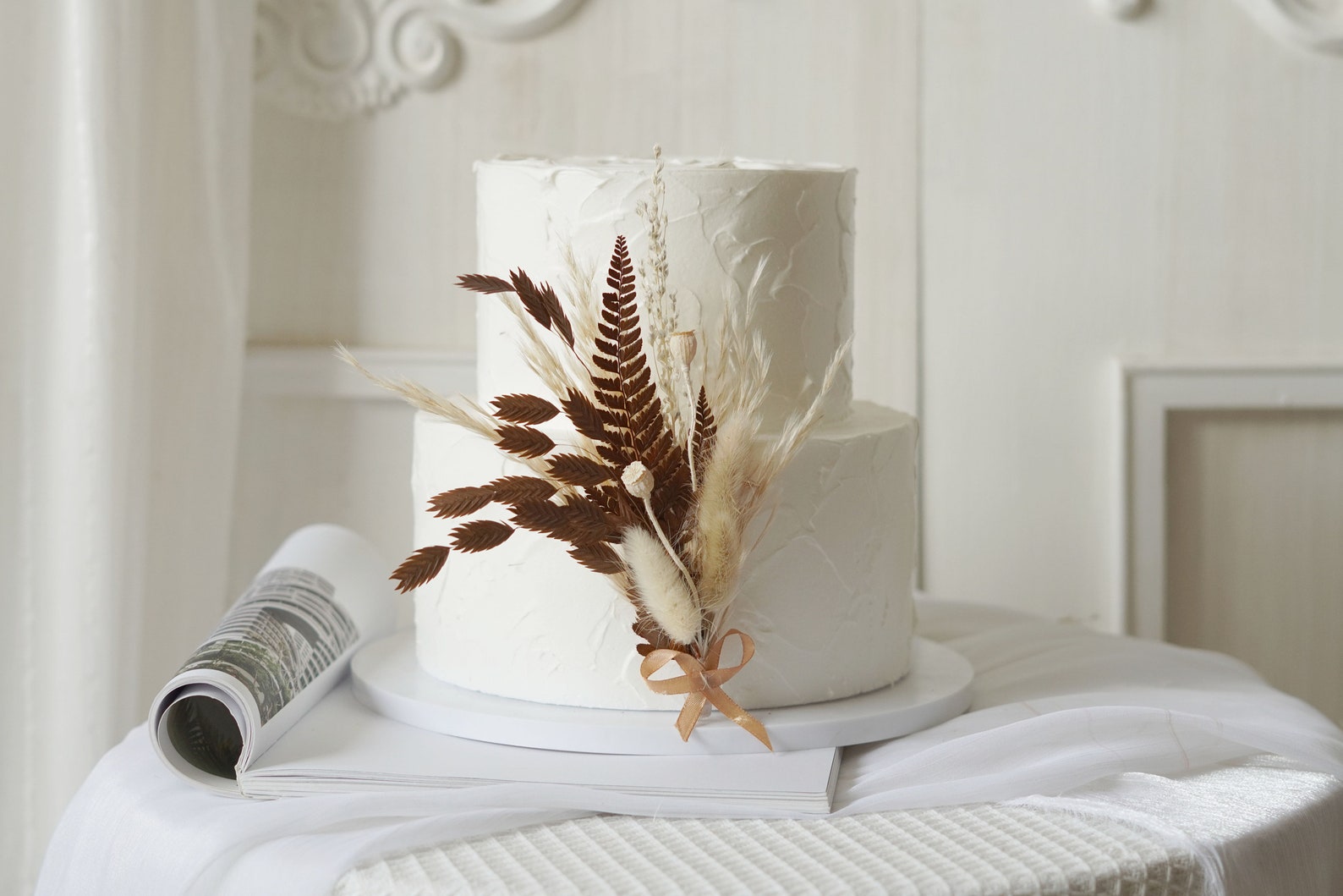 Rust Orange/burnt Orange Topper Dried Flowers Cake Topper - Etsy