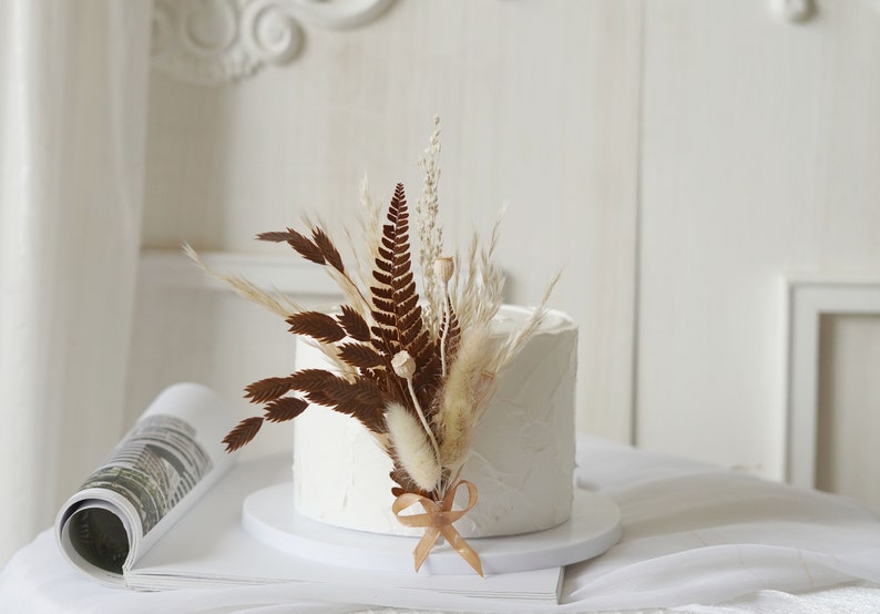 Rust Orange/burnt Orange Topper Dried Flowers Cake Topper - Etsy