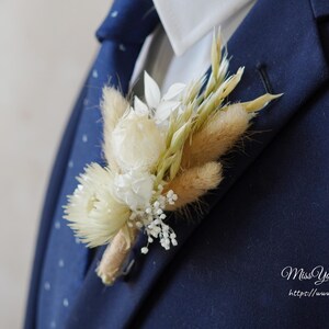 Bohemian Straw Flowers Wedding Boutonniere,groomsmen Pin,bridegroom ...