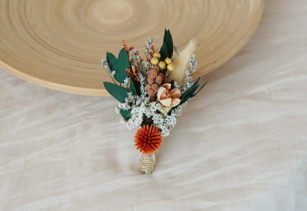 Crystal Grass Straw Flower Wedding Boutonniere,groomsmen Pin,bridegroom ...