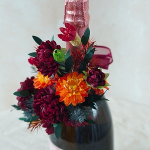 Flower Arrangement for Wine Bottle,wedding Bouquet,wine Bottle Bouquet ...