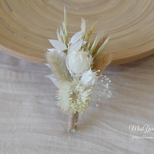 Bohemian Straw Flowers Wedding Boutonniere,groomsmen Pin,bridegroom ...
