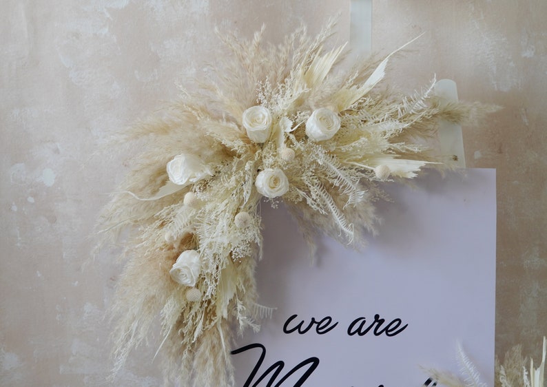 Bohemian Dusty Preserved Flowers Dried Flowers Wedding Arch,flower Swag ...