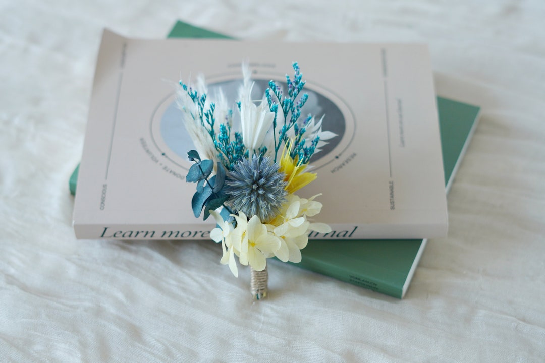 Preserved& Dried Natural Wedding Boutonniere,wedding Flower,groom's Pin ...