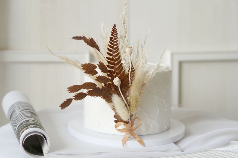 Rust Orange/burnt Orange Topper Dried Flowers Cake Topper - Etsy