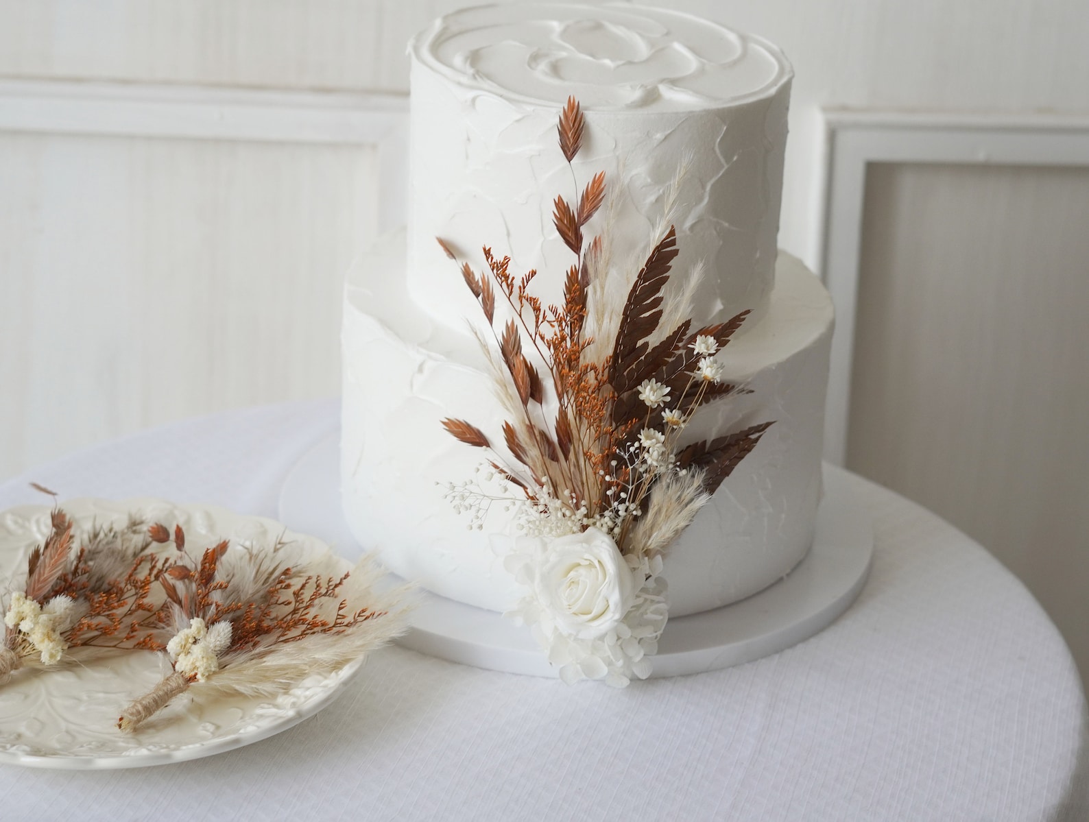 Rust Orange/burnt Orange Topper Dried Flowers Cake Topper - Etsy