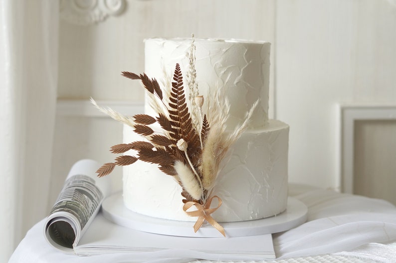 Rust Orange/burnt Orange Topper Dried Flowers Cake Topper - Etsy