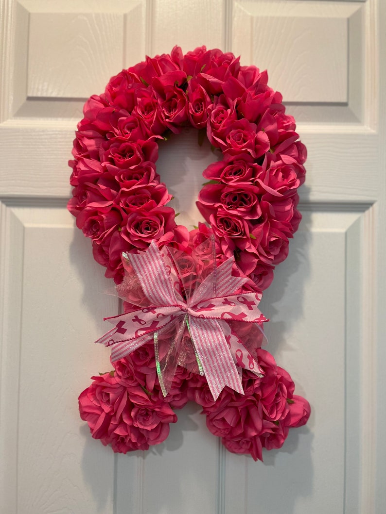 Cancer Rose Ribbon Wreath - Etsy