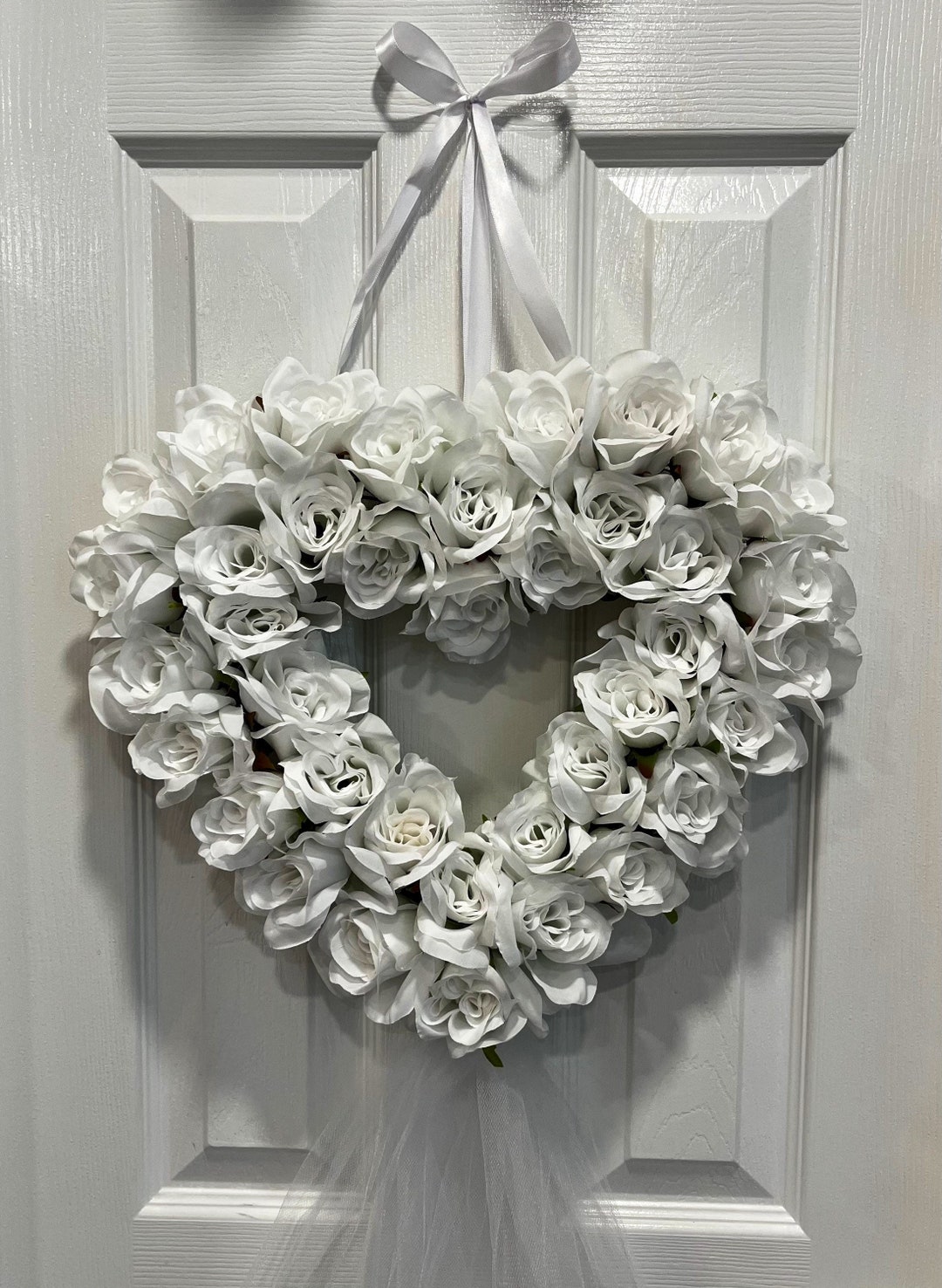 Wedding/bridal Heart Rose Wreath - Etsy