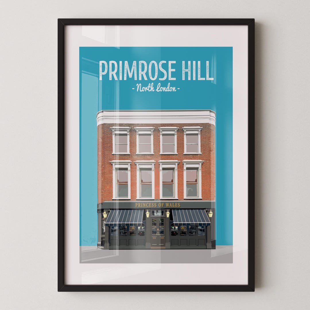 Primrose Hill Print, the Princess of Wales Pub, North West London Print ...